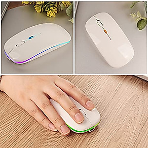 Rechargeable Dual-Mode Wireless Bluetooth Mouse Bt+2.4g Wireless Luminous Silent Mouse Lady Mouse Ultra-Thin Fashion Cute Non-Slip Design Pc Gaming Mouse, Suitable for Laptop Design and Office
