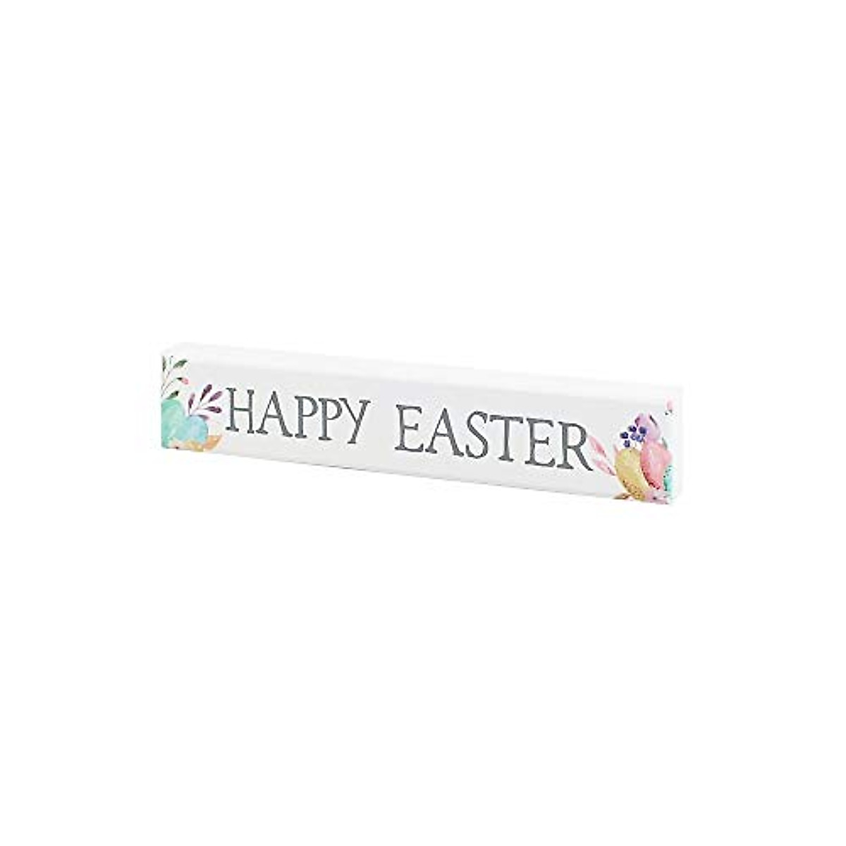 Collins Painting 'Happy Easter' Mini Floral Shelf Sitter White 8 L x 1.5 H x 0.75 D (Inches)