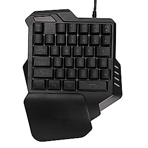 Zyyini One Handed Gaming Keyboard, 35 Keys LED Backlit Ergonomic Typewritter Keypad Single Hand Mechanical Mini Gaming Keyboard,for Game/Office