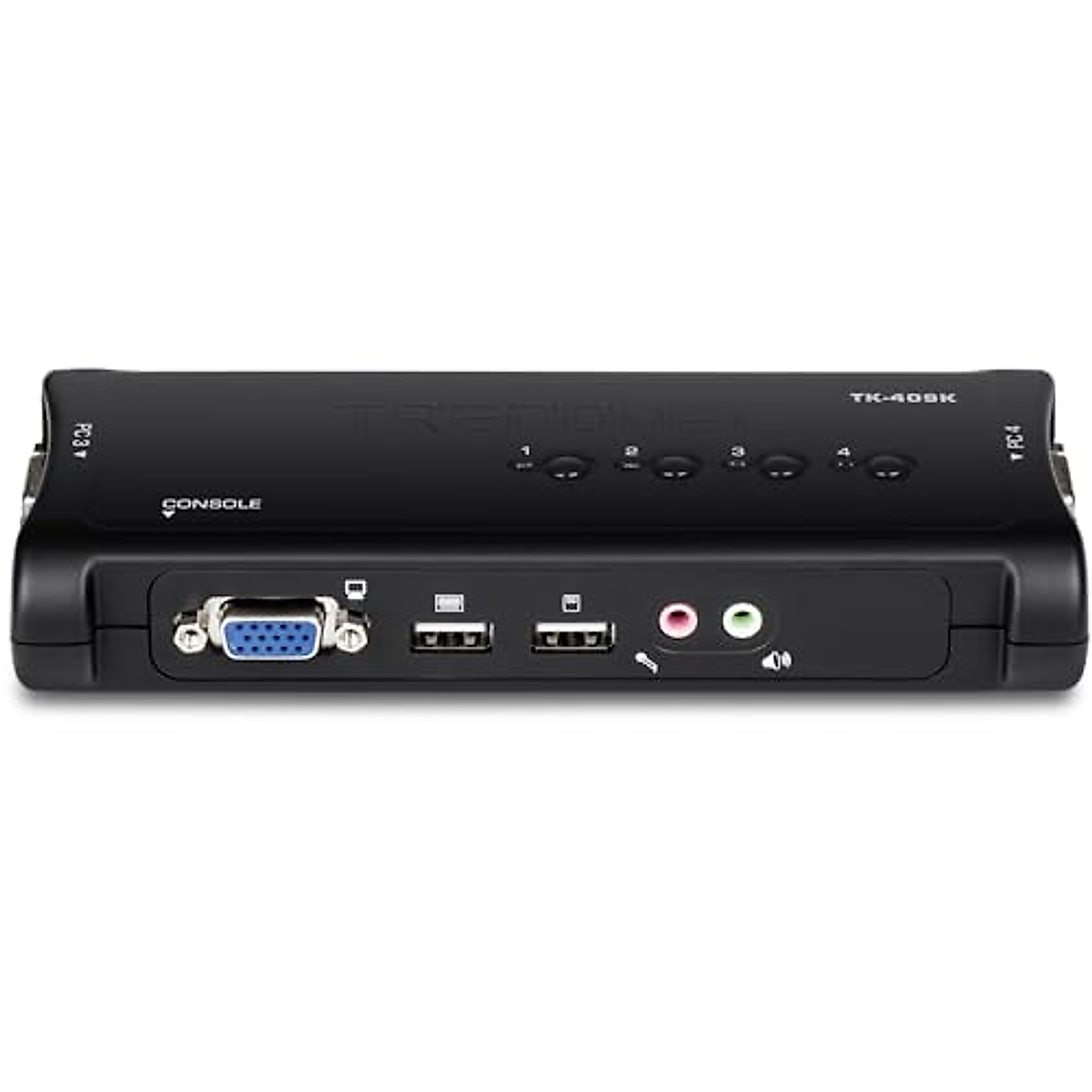 TRENDnet 4-Port USB KVM Switch with Audio, Control Up to 4 Computers, Windows, Linux, Mac OS Compliant, 2048 x 1526 VGA Resolution, Plug and Play, USB Powered, KVM Cables Included, Black, TK-409K