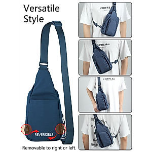 Niumike Small Sling Bag Crossbody Chest Bags Daily Backpack with Adjustable Straps for Women Men Casual Outdoor Traveling Hiking, Blue