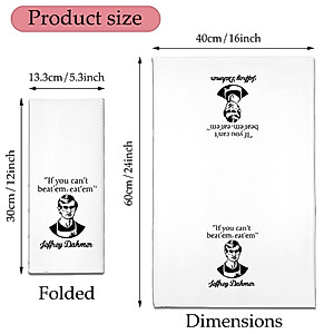 Hafhue If You Can't Beat?Em Eat?Em Funny Jeffrey Dahmer Kitchen Towel Gifts for Women Sisters Friends Mom Aunts, Housewarming Gift for Women Hostess, New Home Gift for Women, Hostess Gifts