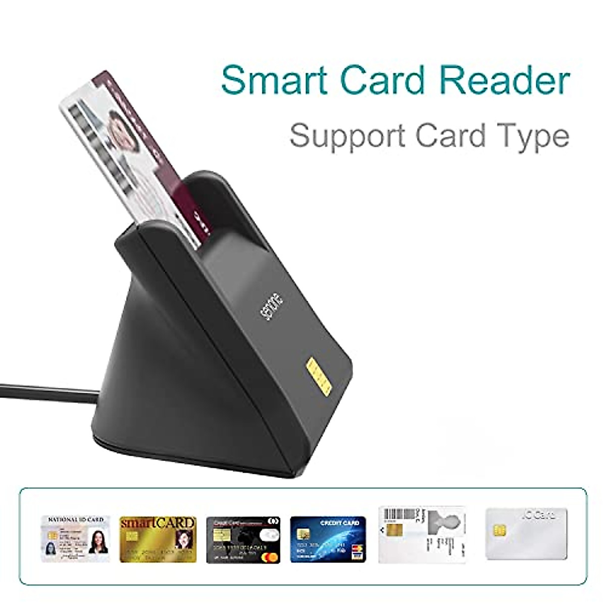 DOD Military USB Common Access CAC Smart Card Reader, Suitable for Military ID Card/IC Bank Chip Card Reader, Compatible with Windows, Mac OS and Linux.