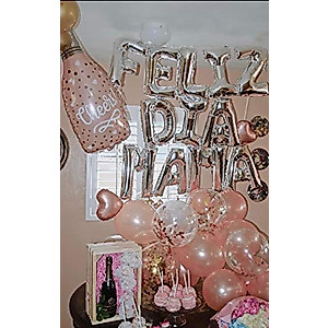 2 Pcs Champagne Bottle Mylar Foil Balloons Birthday Engagement Bachelorette Party Bridal Shower Wedding Celebration Anniversary Decor Rose Gold