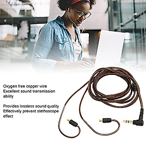 VINGVO Replacement Headphone Cable, Prevent Stethoscope Effect Flexible Headphone Cable Oxygen Free Copper for LS200 for CKS1100