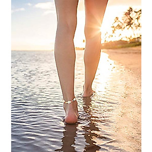 LOYALLOOK 10PCS Shell Turtle Ankle Bracelets Handmade Boho Anklet Jewelry Adjustable Natural Cowrie Shell Beach Bead Anklet for Women