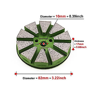 BSRTTOOL 3Pcs 3inch Metal Diamond Floor Polishing Pads - Dry or Wet Sanding Tile Stone Marble Concrete Granite Ceramics Glass (30Grit)
