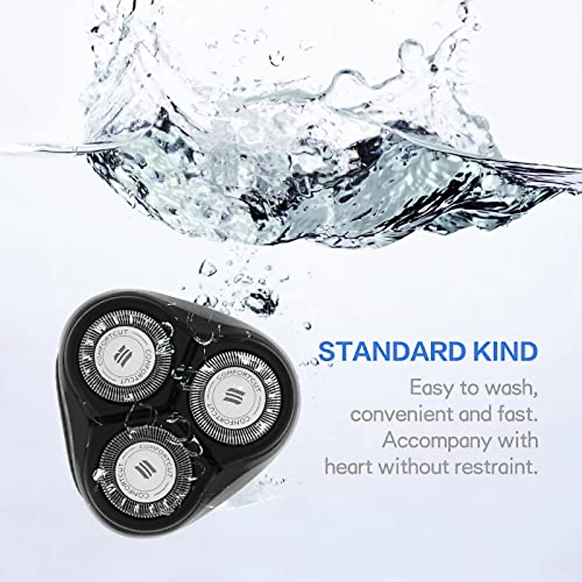 3 Pack SH30 Replacement Heads for Philips Norelco Shaver Series 3000, 2000, 1000 and S738 with Durable Sharp Blade, Comfortcut SH30 Shaving Heads, Razor Blades for S1560, SH30 Philips Head