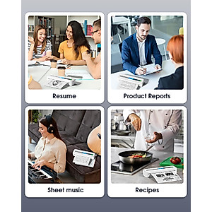 Portable Printer Wireless Bluetooth for iPad iPhone Android - A4 Inkless Laptop Printer for 2"/3"/4"/8.26"/8.5x11 Thermal Paper - 300DPI Mobile Printer for Vehicle Travel Home Office School Dorm