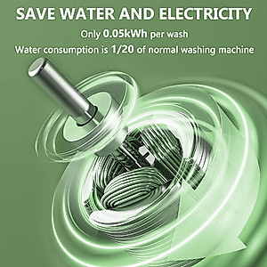 Portable Washing Machine for Apartments, Upgraded 8L Mini Folding Washing Machine Portable with Disinfection Function, Small Portable Washer Machine for Apartments, Dorm, Camping, RV, Travel Laundry