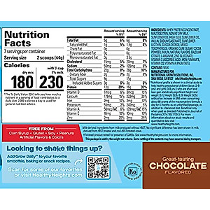 Grow Daily 3+ Shake Mix 7-serving Canister by Healthy Heights - Protein Powder (Chocolate) - Developed by Pediatricians - High in Protein Nutritional Shake - Contains Key Vitamins & Minerals