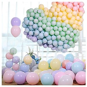 Latex Balloons Macaron Rainbow Party Balloons Thicken Round 5 Inch Glossy Helium Candy Pastel Balloons for Birthday Wedding Engagement Anniversary Christmas Festival Party Decorations 200 Pack