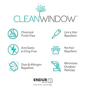 Clean Window Textured Slub Stripe Anti-Dust Allergy/Pet Friendly Sheer Curtain Panel, 52" x 95", Gray