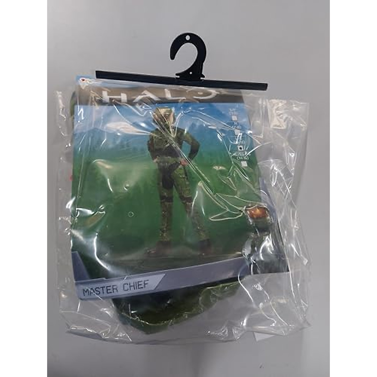 Halo Infinite Master Chief Costume, Kids Size Video Game Inspired Character Jumpsuit, Classic Child Size Large (10-12), Green & Black