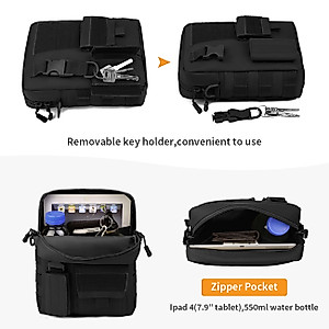 Wowelife Classic Black Shoulder bag Small Canvas Messenger Bag Men Small Tactical Bag Crossbody Casual Pack Travel Carry Bag Lightweight Easy to Carry