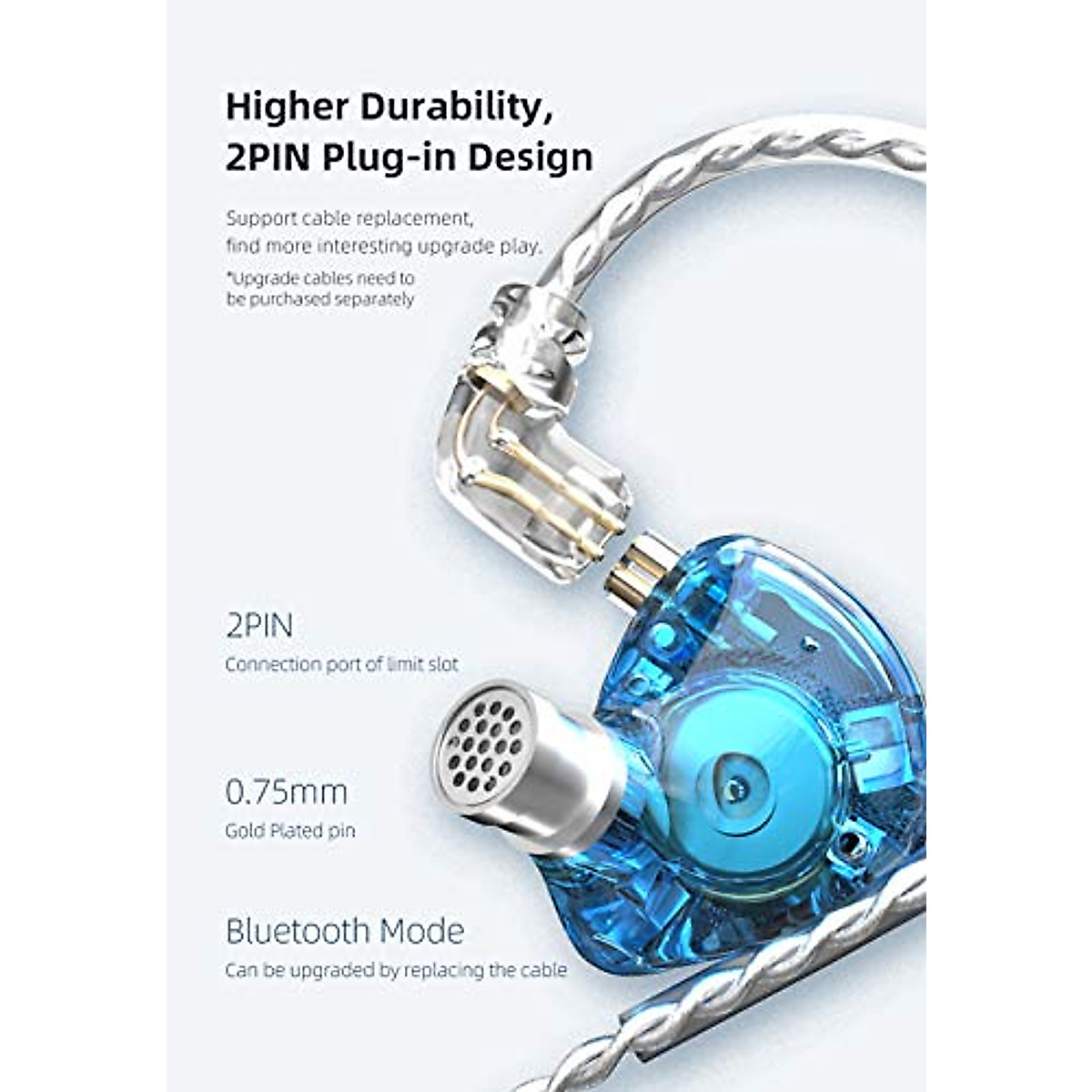 KZ Zax in-Ear Monitors, 16-Units Hybrid in Ear Earphones, HiFi Stereo Noise Isolating Sport IEM Wired Earbuds/Headphones with Detachable Cable for Musician Audiophile (Without Mic, Black)