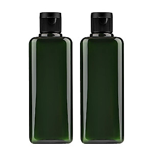 Sdootbeauty Plastic Empty Bottles Squeeze Bottles with Flip Cap, Flip Cap Bottle - Pack of 2, 200ml/6.7oz Green