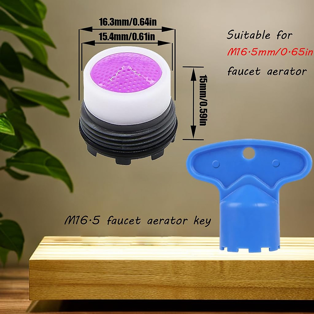 8PCS Faucet Cache Aerator, 16.5mm Water-Saving Flow Limiter Set for Bathroom or Kitchen Replacement Parts, With 2PCS Wrench Disassembly Tool (1.2GPM)