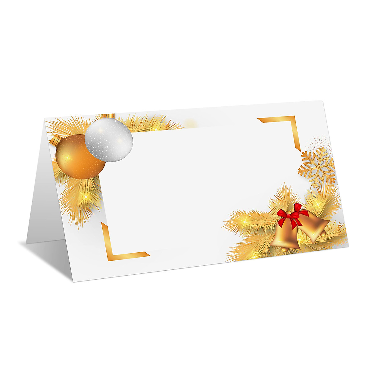 Place Cards for Christmas Party, Editable Name Place Cards, Seating Place Cards for Tables, Tent Style Cards for Wedding, Dinner Party or Any Occasion, Easy Folding, Pack of 25 Escort Cards(A08)