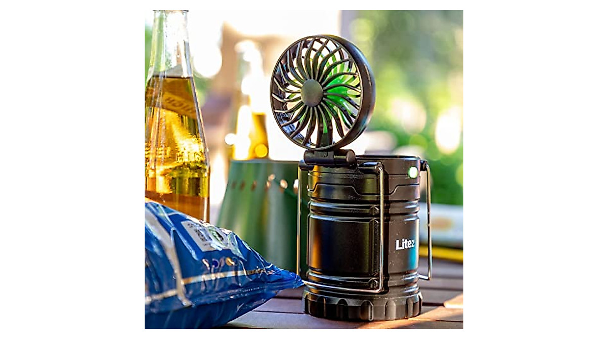 LitezAll Pull Up Lantern with Built-in Fan - 200 Lumen