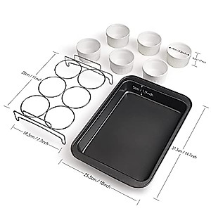 Ramekins Set with 6 Silicone Lids, Mothers Day Gifts Creme Brulee Making Set, Set of 6 Porcelain Ramekins, Oven Safe Covered Bowls & Soufflé Ramiken