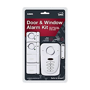 SABRE Door and Window Alarm Kit, 120 dB Alarm, Audible Up To 1,580-Feet (480-Meters), Chime, Away, Home And Panic Modes, Sensors Work On Left And Right Hinged Doors, Low Battery Indicator