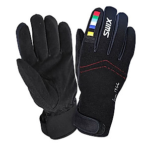 Swix Men’s Winter Sports Snowboarding Skiing Warm Soft Universal Gunde Gloves, Black, Small