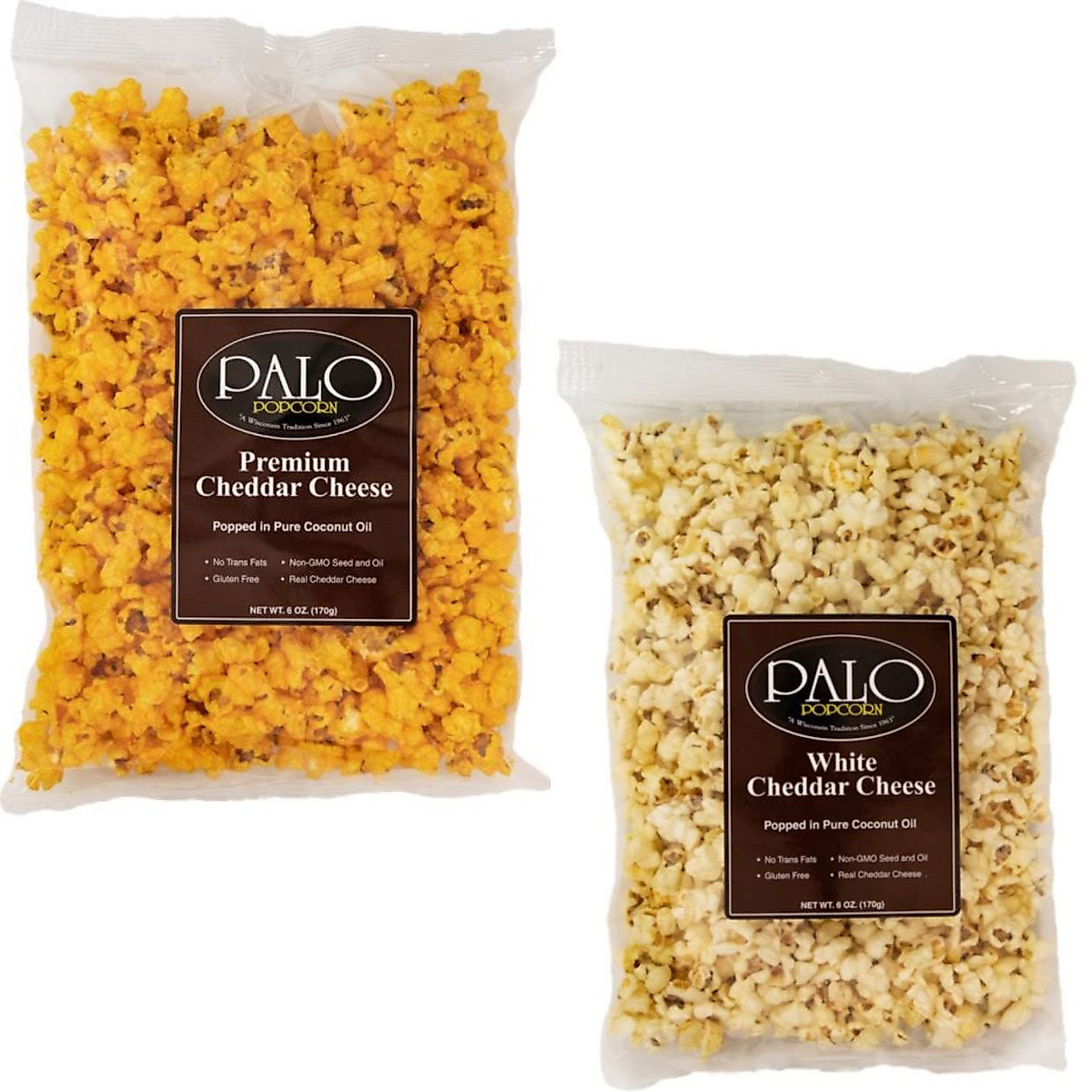 Palo Popcorn Gourmet Cheddar Cheese Popcorn Snacks, Gluten Free, Pick 6 Custom Variety Pack, 5.0-7.0 ounce bags (Pack of 6)