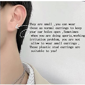 Plastic Earrings,Clear Plastic Earrings Clear Earrings Plastic Post Earrings Plastic Earring Posts and Earring Backs Silicone Earrings Clear Stud Earrings 100 Pairs Back Earrings and Blank Pins Stud…