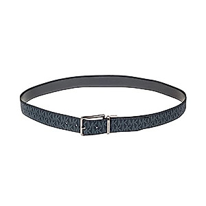 Michael Kors Men's Cut to Fit Reversible PVC Leather Dress Belt (Admiral Blue)