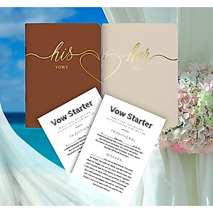 LSSH GmbH Wedding Vow Books,Original Vow Books His and Hers,Perfect Wedding Essentials for Your Wedding Day,28 Pages, 5.5" X 4" (Terracotta & beige)