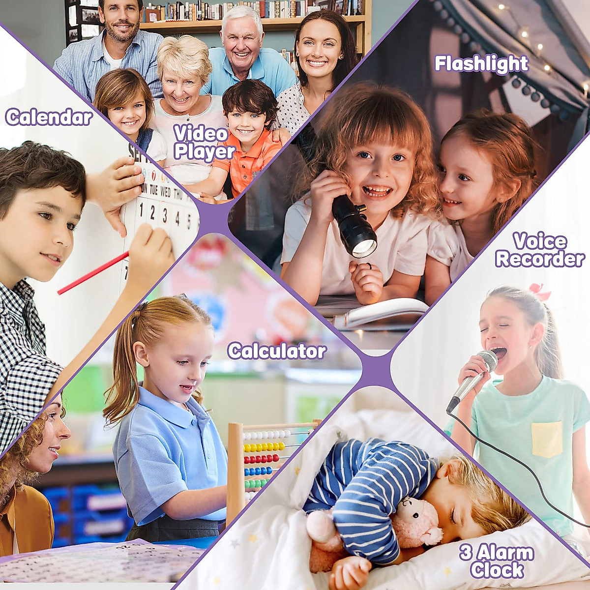 Smart Watch for Kids Boys Girls Learning Toys with 26 Games Camera Voice Music Video Player Recorder Pedometer Flashlight Alarm Clock Calendar IP67 Waterproof,4-12 Years Birthday