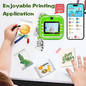 Nameer kids camera instant print,1080P HD Digital Camera with 32G SD Card,24MP Photography and selfies,Toddler Portable Camera Toy Age 3-14,Birthday for 3-14 Year Old Girls Boys-Green