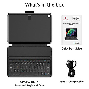 Made for Amazon Bluetooth Keyboard Case for Amazon Fire HD 10, (13th Gen, 2023 release)