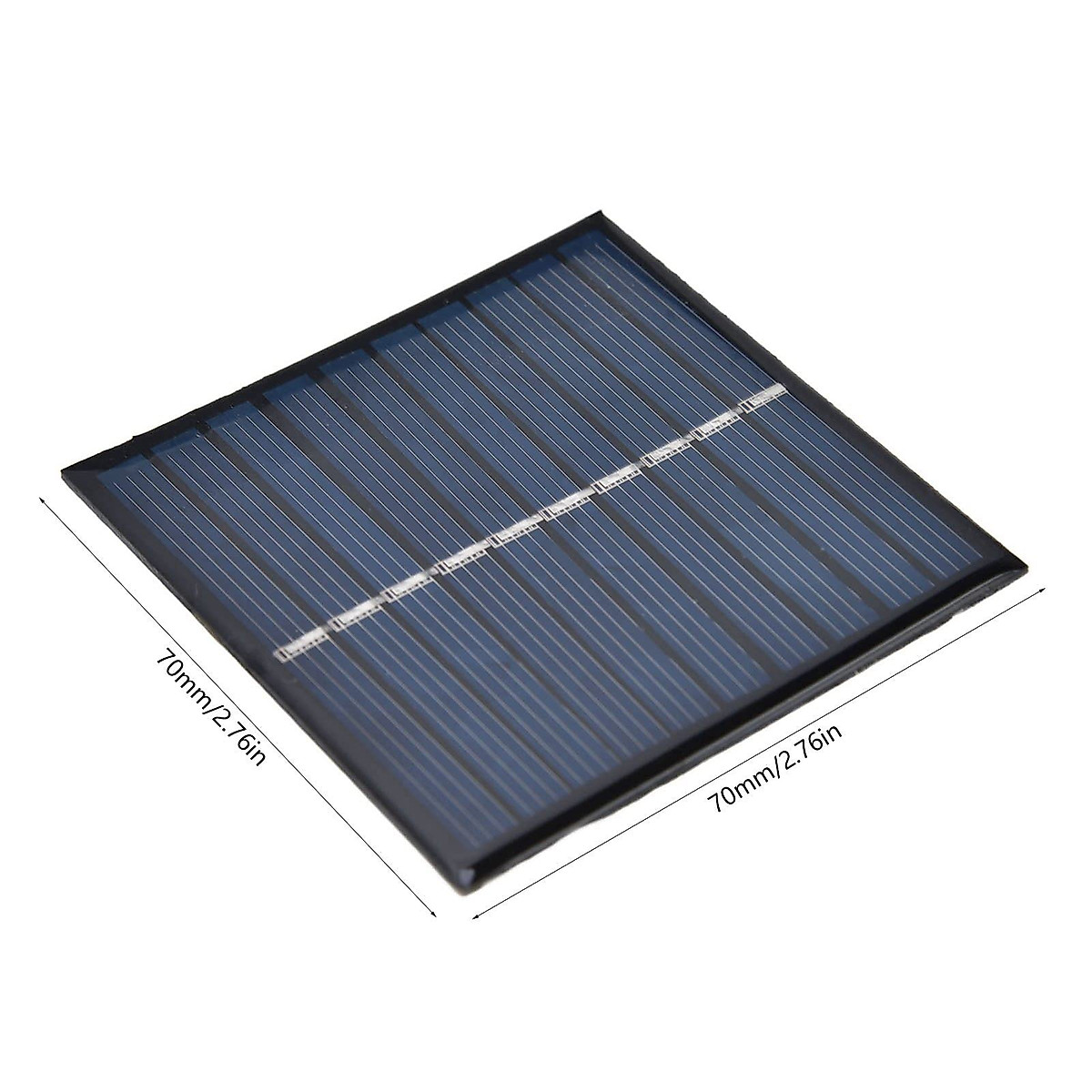 2Pcs Mini Solar Panel 0.7W 5V 0‑140mA, 70 x 70mm Solar Panel, Portable Encapsulated Solar Cell for Low Power Appliances, Emergency Lights, Advertising Lights, Traffic Lights