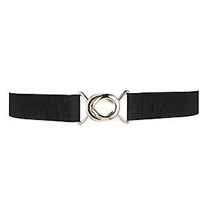 Syuer Women Stretchy Skinny Waist Belt Simple Style Elastic Belt for Jeans Dresses (L-XL (30”-36”), Black)