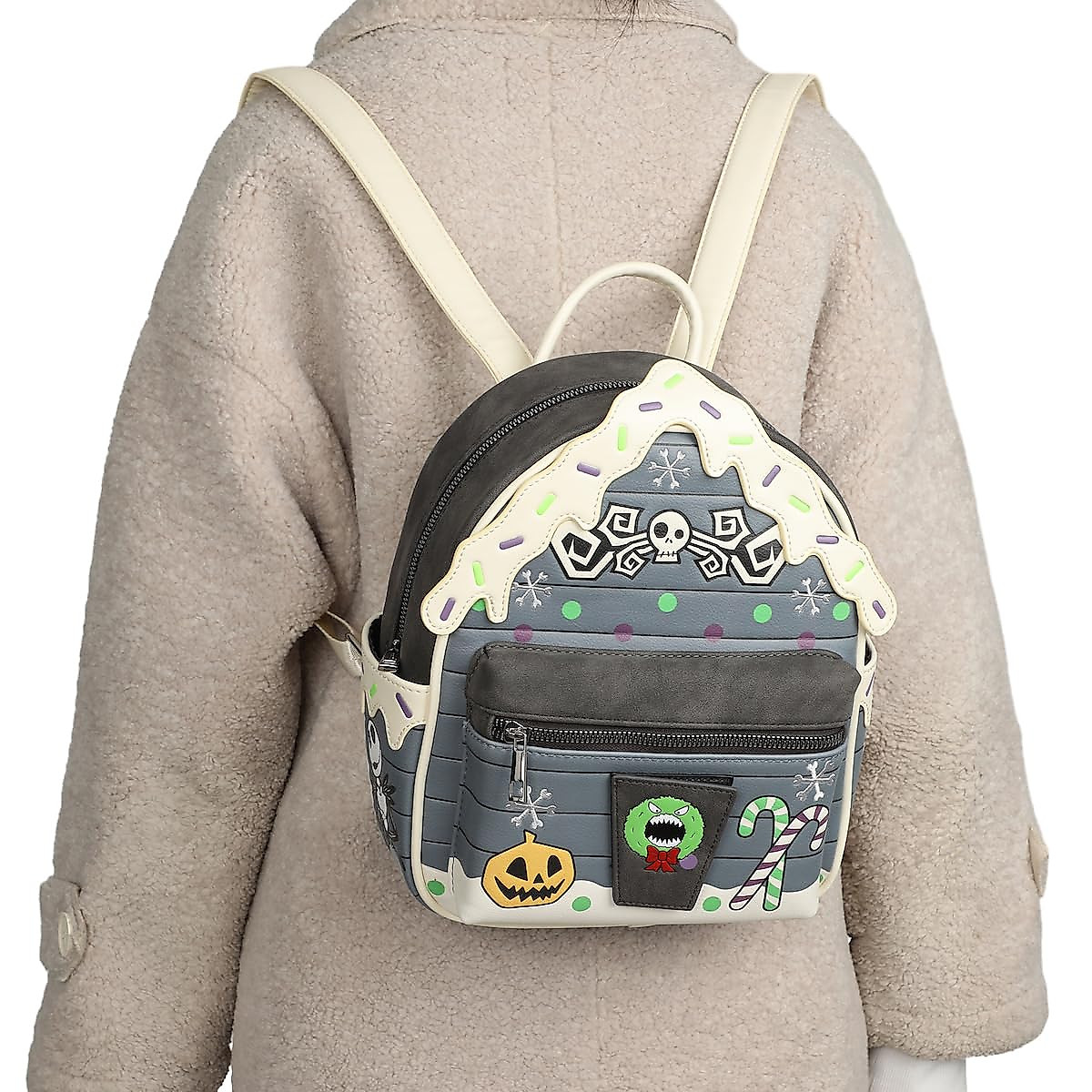 Bioworld Nightmare Before Christmas Frosted Town House Women's Mini Backpack