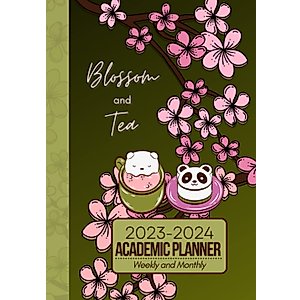 Blossom and Tea 2023-2024 Academic Planner (Weekly and Monthly): 18-Month Cute and Elegant Dotted Cherry Blossom Agenda for Girls, Teens, and College Students (July 2023 to December 2024)