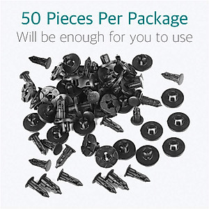 Lantee 50 Pcs Universal Fender Push Type Retainer Clips Fit for Nissan & Infiniti 01553-09321, 01553-2DR9A, Fit for Chrysler & Dodge MR328954