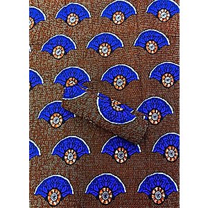 -African Ankara Veritable Wax Print Fabrics -Blue, Dark-Blue, White, Orange, Black- Sell by 6 Yards-100% Cotton- for Dresses