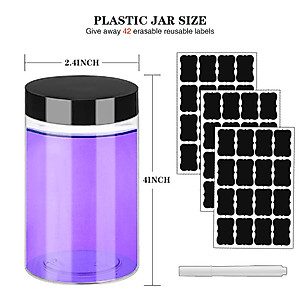 Hajoyful Plastic Jars with Lids 6OZ 42PCS,Small Cosmetic Slime Containers Clear Travel Round Jars Empty Refillable Sample Containers Leak Proof Pot with Black Lids for Lotion, Cream, Body Scrub