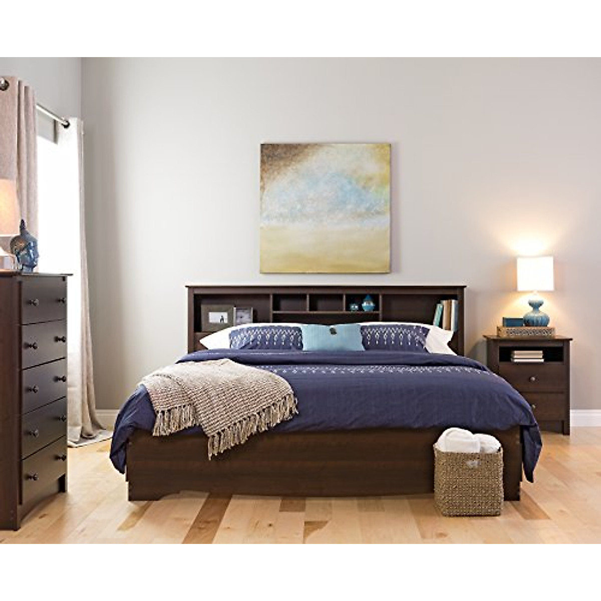 Prepac Fremont Superior 5-Drawer Chest for Bedroom - Spacious and Stylish Chest of Drawers, Measuring 17.75"D x 31.5"W x 44.75"H, In Espresso Finish