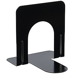 Universal Economy Bookends, Standard, 4 3/4 x 5 1/4 x 5, Heavy Gauge Steel, Black, 5 Pair