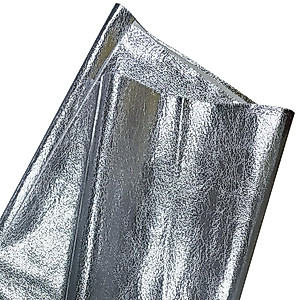 Metallic Leatherette Fabric Sold by The Yard Shiny Faux Leather Crafting Soft Faux Leather Fabric for Home Upholstery Bags Wallets Making, Silver