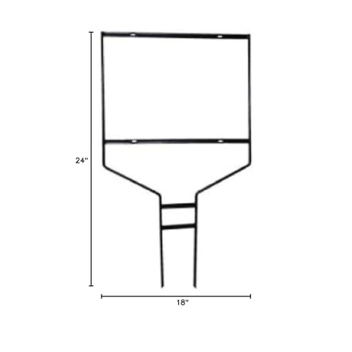 Signs Direct, Inc. Round Rod 'Banjo Style' Real Estate Yard Sign Frames, 18x24 inches, Black Metal, Rustic Style