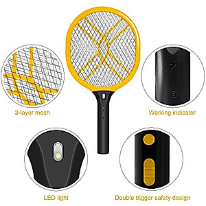 Faicuk Handheld Bug Zapper Racket Rechargeable Fly Swatter Fly Zapper (1 Pack)