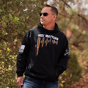 Grunt Style Size Matters - Men's Hoodie (Black, X-Large)