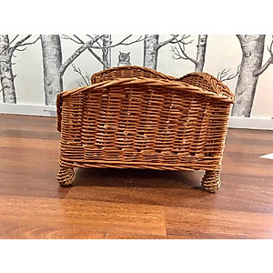 Wicker Pet Cot, Dog Bed with waterproof cushion
