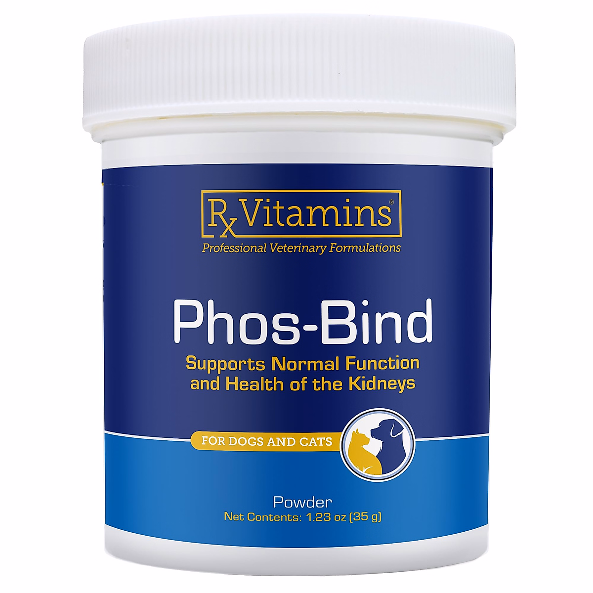 Rx Vitamins Phos-Bind - Kidney Support Supplement Powder - Phosphate Binder for Cats & Dogs for Kidney Health - Supports Normal Kidney Cleanse and Essential Kidney Care - 35g