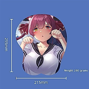 Anime Mouse Pad with Silicone Wrist Rest Support Gaming 3D Non-Slip Computer Mouse Pad Comfortable Silicone Desk Mouse Pad